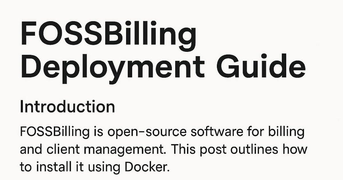 Deploying FOSSBilling Using Coolify v4 + Docker (with Traefik & SSL) - EngineerHow – IT ...