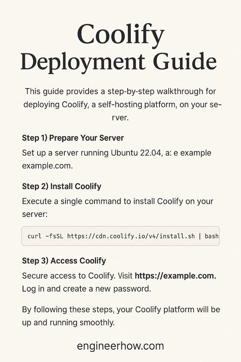 How to Set Up Coolify v4 as a Self-Hosted PaaS with Docker and Traefik - EngineerHow – IT ...